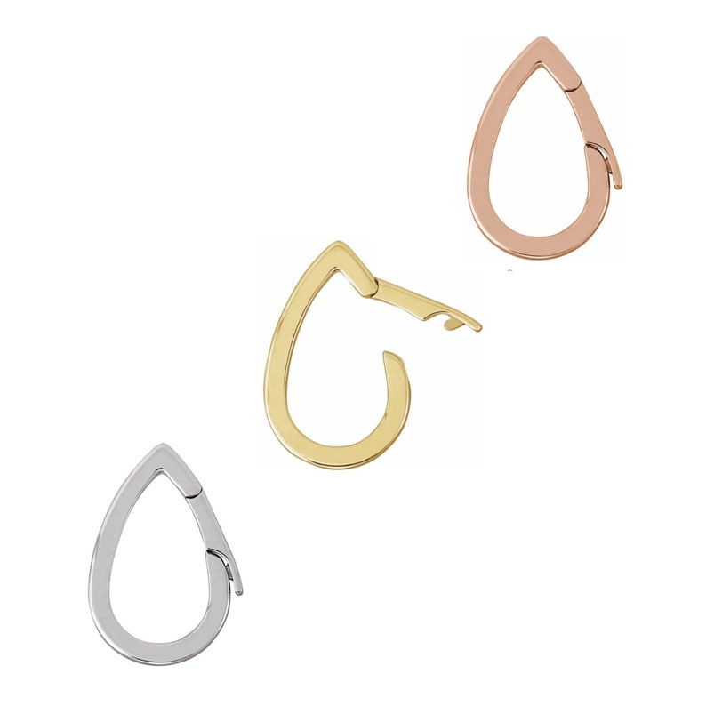 14K Solid Gold Teardrop Hinged Bail Clasp for Necklace - Secure and ...