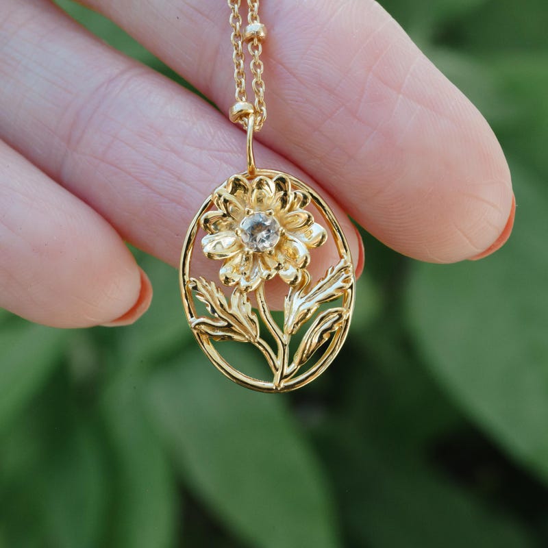 Daisy Necklace 3d Gold - Etsy