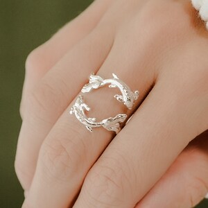 Pisces Ring Koi Ring, Adjustable Cute Silver Zodiac Ring, Astrology Ring, Constellation Ring ...