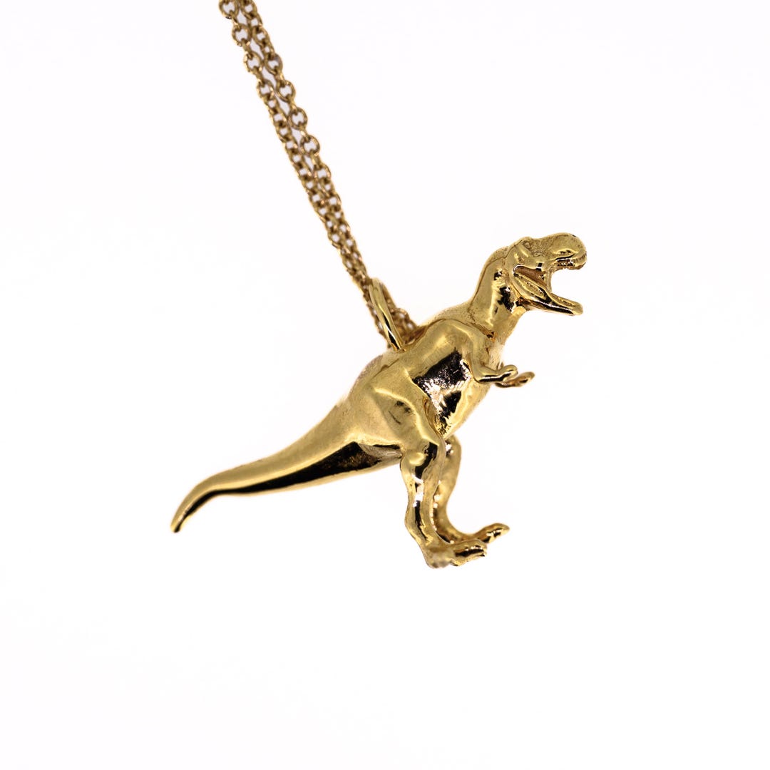 Gold-plated T-rex Dinosaur Chain Necklace, Gold Fill Jewelry - Etsy
