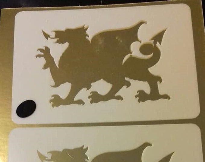 2 X Welsh Dragon Face Painting Stencils - Reusable Many Times Great for ...