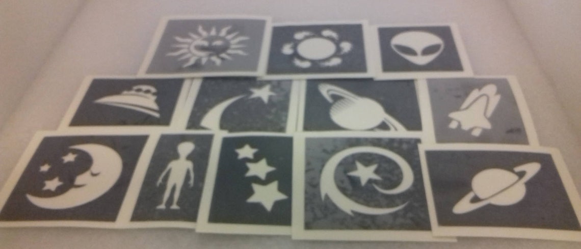 Space Themed Stencils - Pick as Many as You Want From Drop Down Menu ...