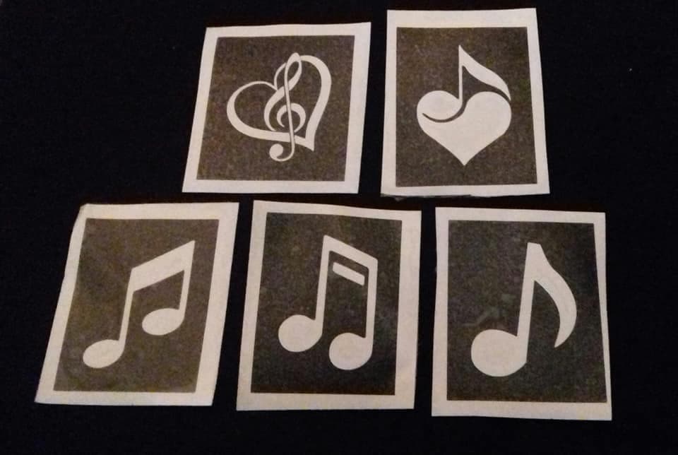 Music Note Themed Stencils 5 Design Pick as Many as You - Etsy Sweden
