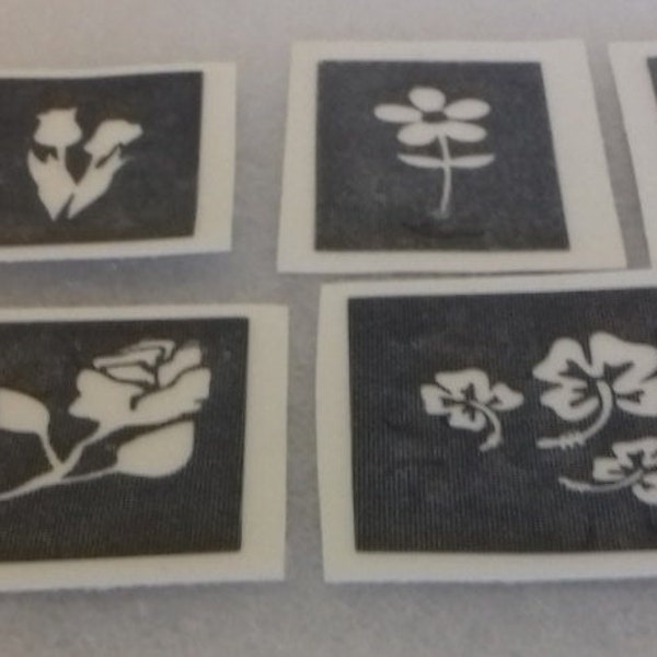 Glass Etching Flower Stencil - Etsy