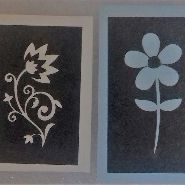 Glass Etching Flower Stencil - Etsy