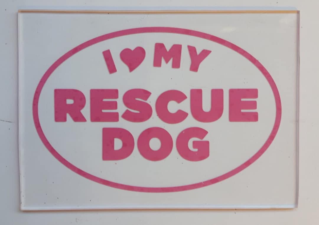 2 x 'I love my rescue dog' car bumper sticker - Etsy España