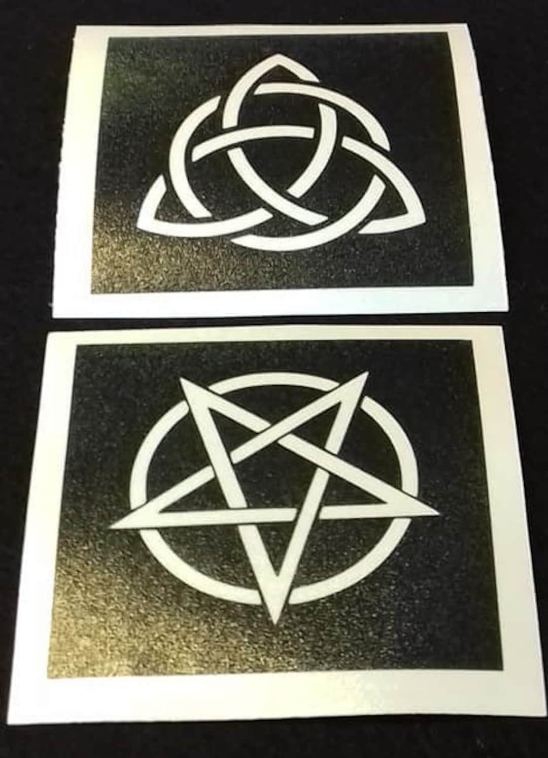 20 - 100 Pagan Stencils (mixed) Scary Spooky Pentacle Triquetra ...