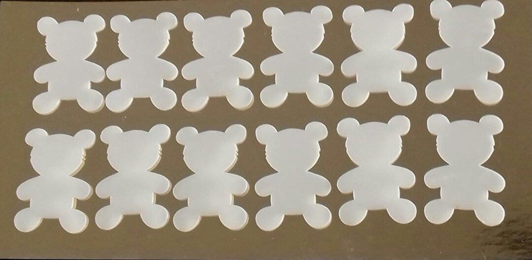10 - 100 Teddy Bear Cut Out Shape Craft Decoration Mylar Plastic Laser ...