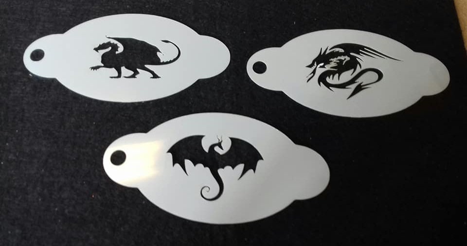 3 X Dragon Face Painting Stencils 3 Different Designs - Etsy Singapore
