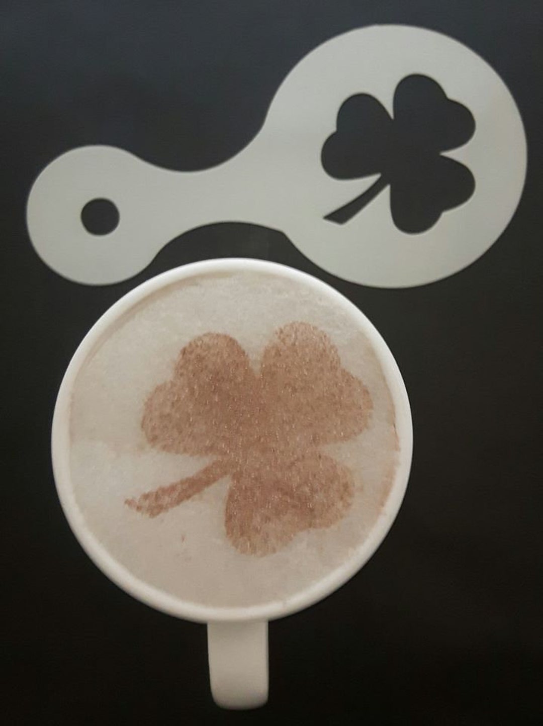 2 X Shamrock Coffee / Cappuccino Stencils Reusable Many Times Present ...