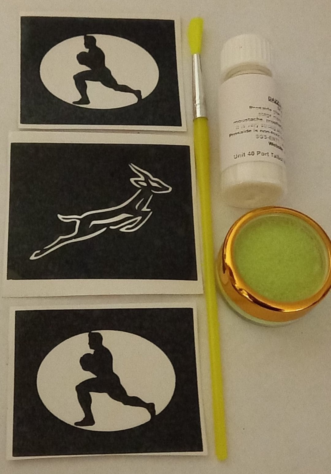 Springbok South Africa Rugby Glitter Tattoo Set Internationals World ...