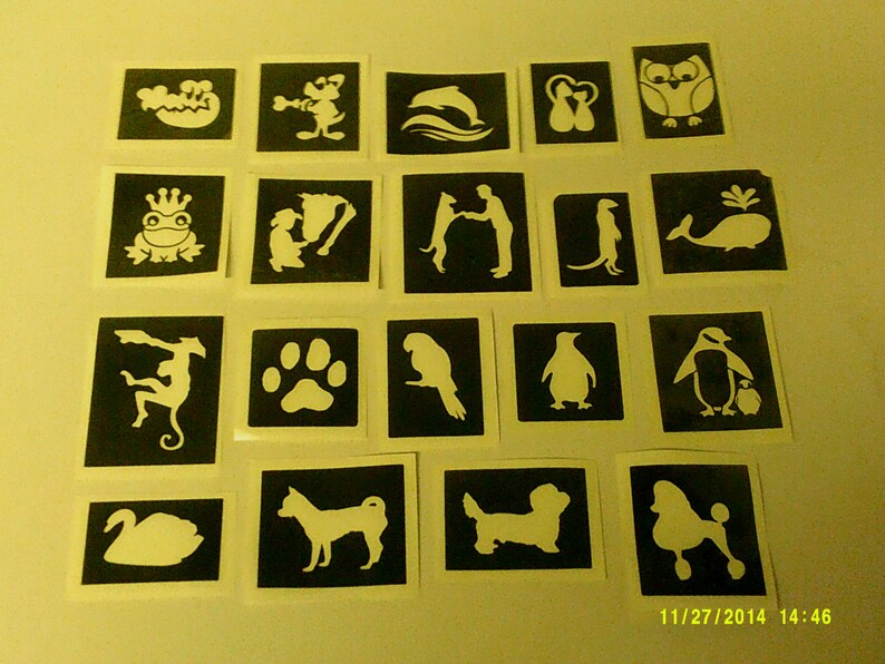 Cute & Funny Animal Stencils for Etching on Glass mixed | Etsy