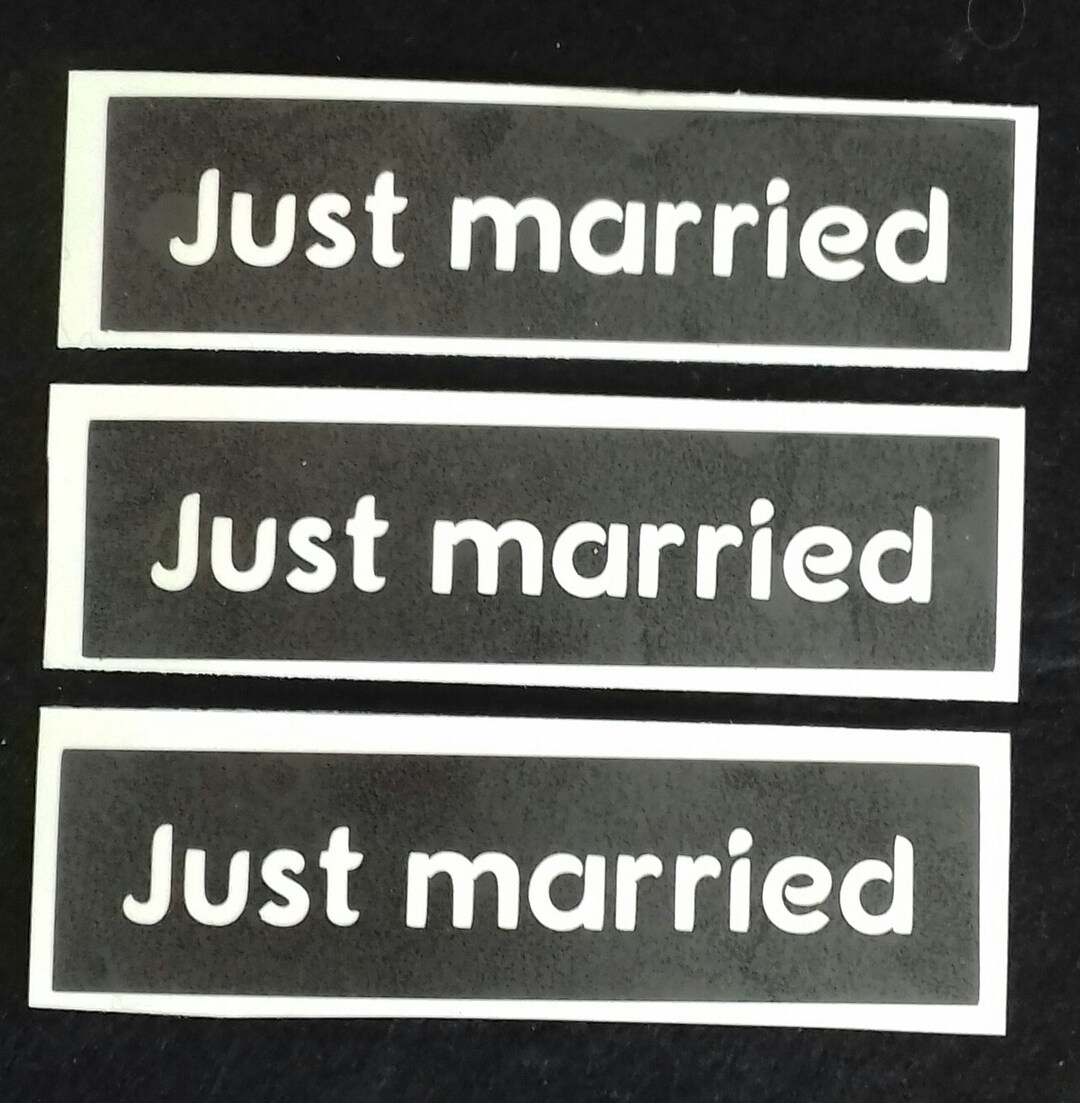 Just Married Word Phrase Stencils for Etching on Glass Hobby Craft ...