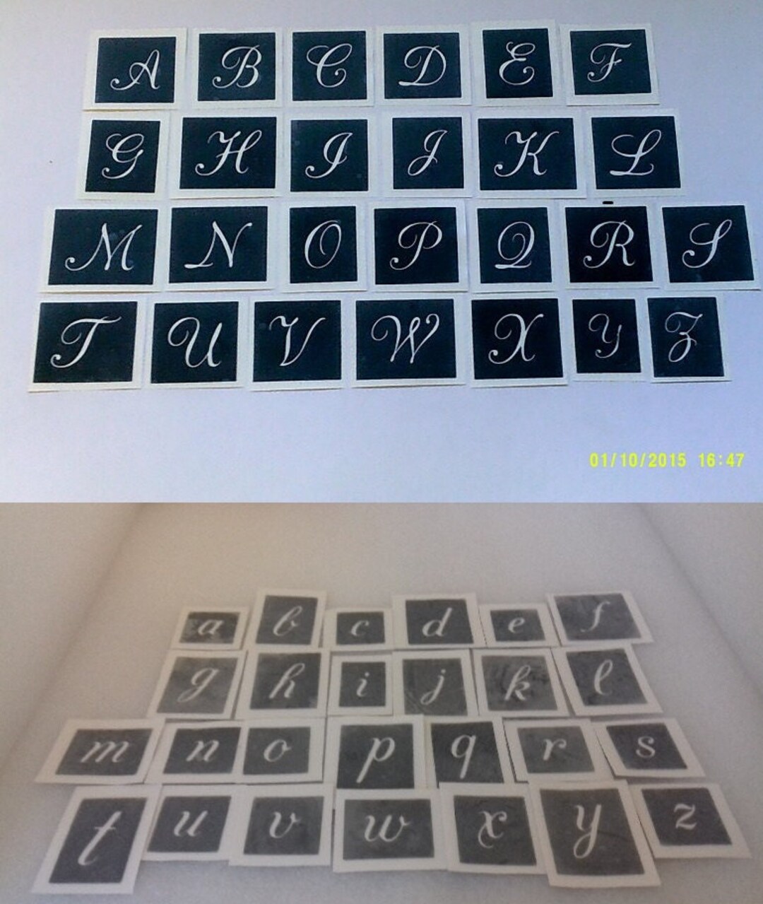 Large Lower Case & Capital Letter Stencil mix for Etching Glass ...