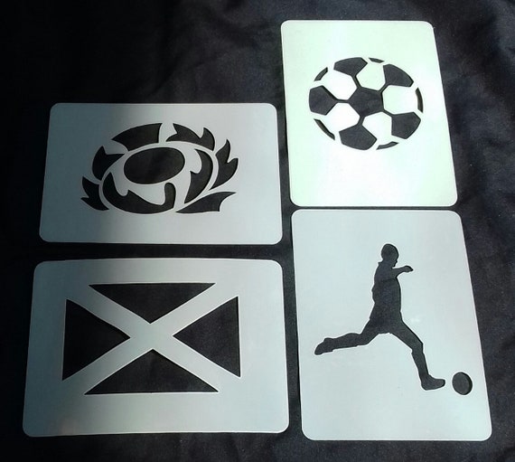 Scottish Football face painting stencils reusable Scotland | Etsy