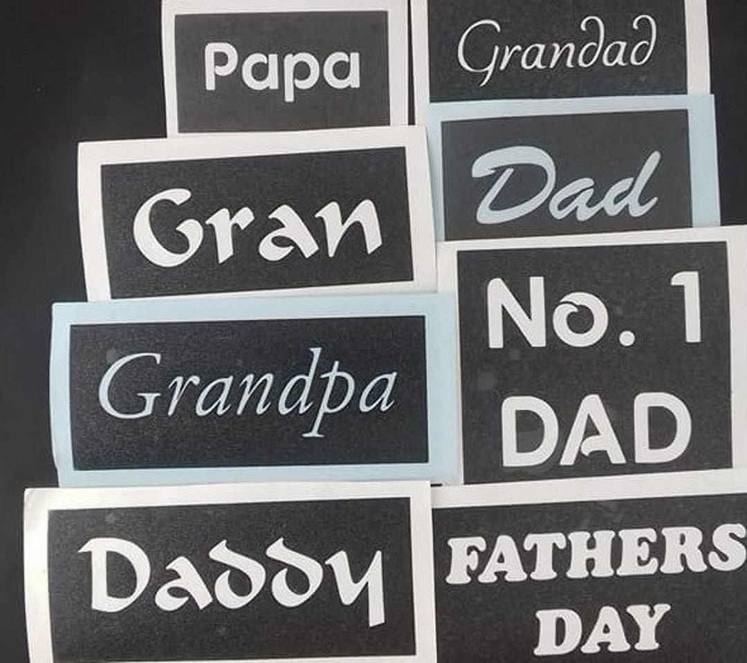 Father's Day Word Stencils – Glass Etching Vinyl - Etsy