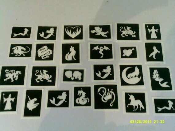 30 X Mythology Themed Stencils for Glitter Tattoos / Airbrush - Etsy