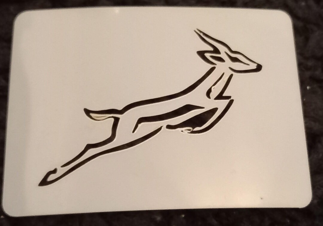 2 X South Africa Springbok Face Painting Stencils - Reusable Many Times ...