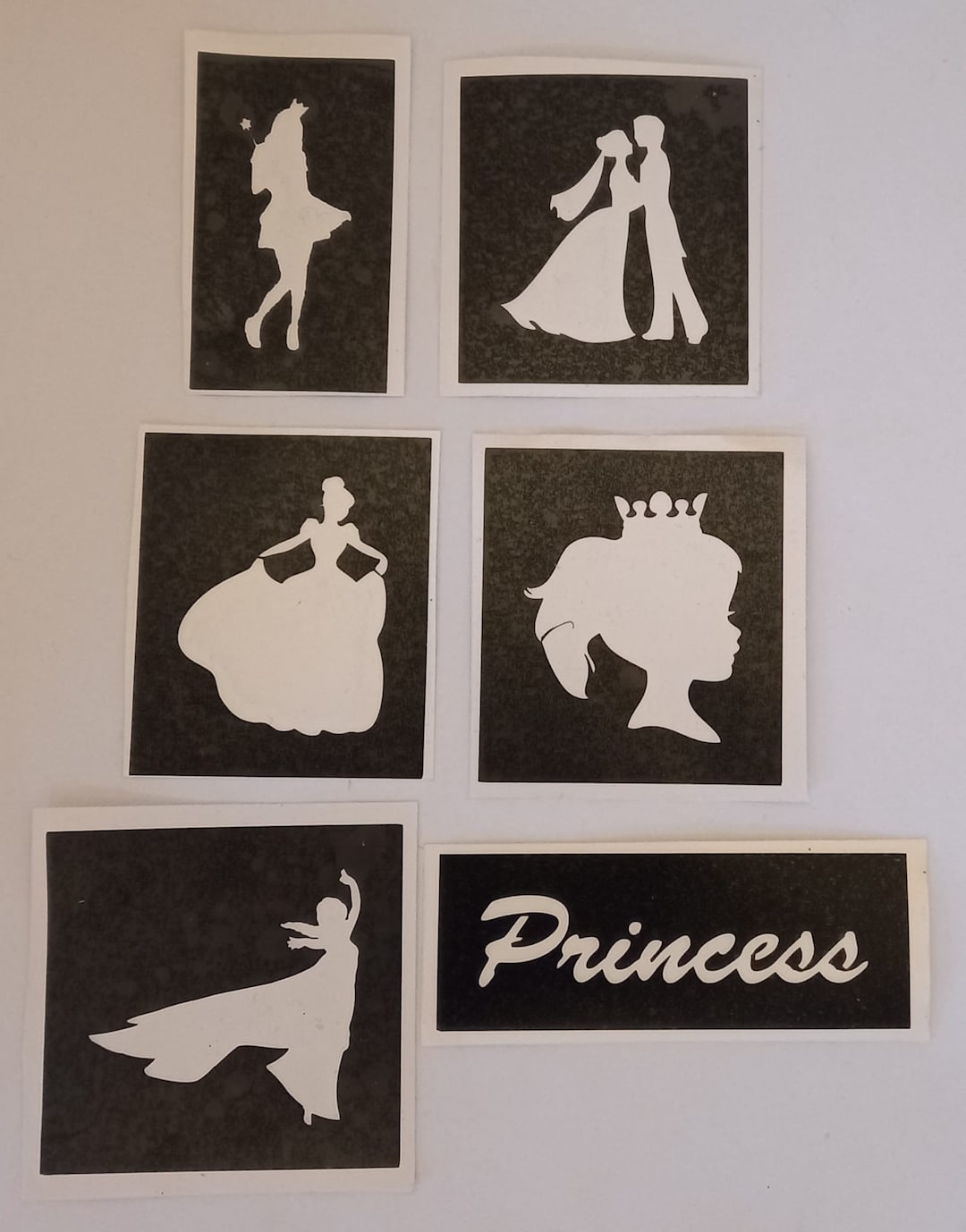 Princess Themed Stencils for Glitter Tattoos / Airbrush / Face Painting ...
