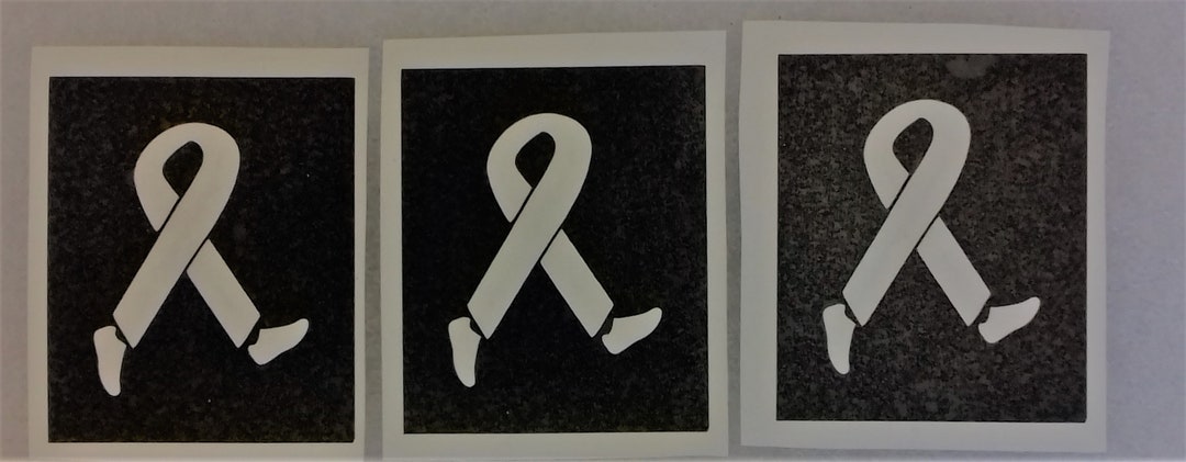 30 X Cancer Ribbon With Running Feet Stencils for Glitter Tattoos ...