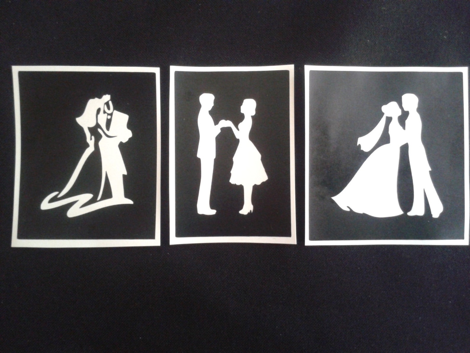10 - 100 Wedding Couple Stencils (mixed) for Etching on Glass ...