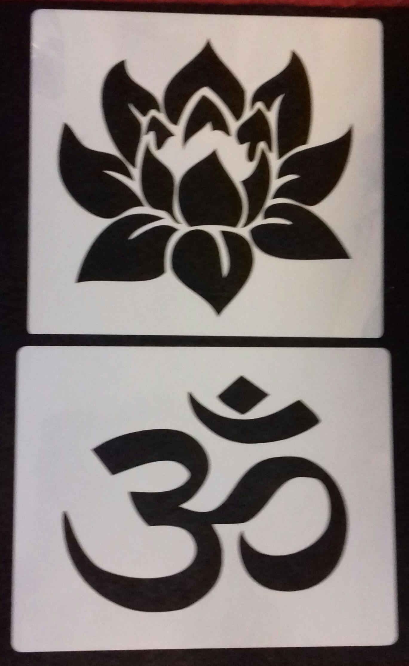 Om Ohm Aum & Lotus flower Hinduism hindu symbol stencil for | Etsy