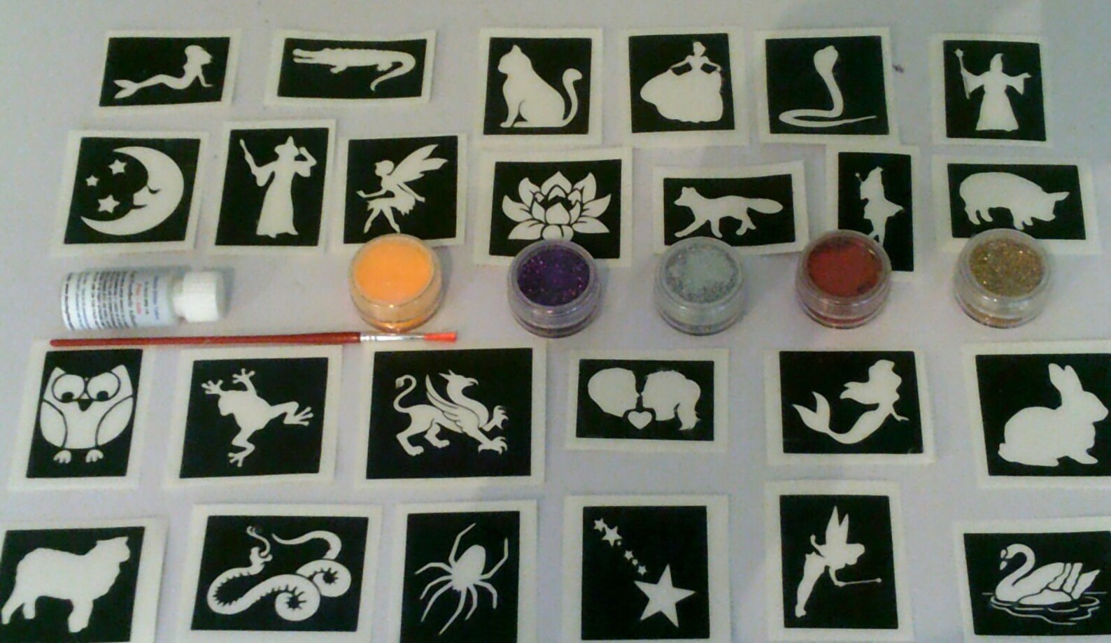 Nursery Rhyme & Fairy Tale Themed Tattoo Set Including 30 Stencils + 5 ...
