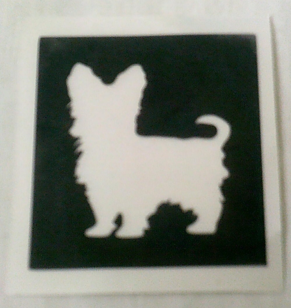 10 - 100 Yorkshire Terrier Dog Stencils for Etching on Glass Brilliant ...