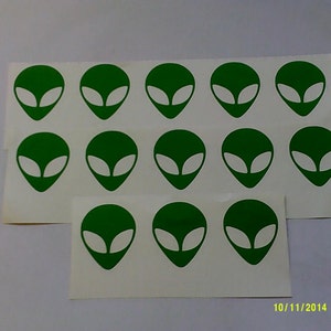 10 - 100 Green Alien Stickers - Great for Kids - Stick on Lots of ...