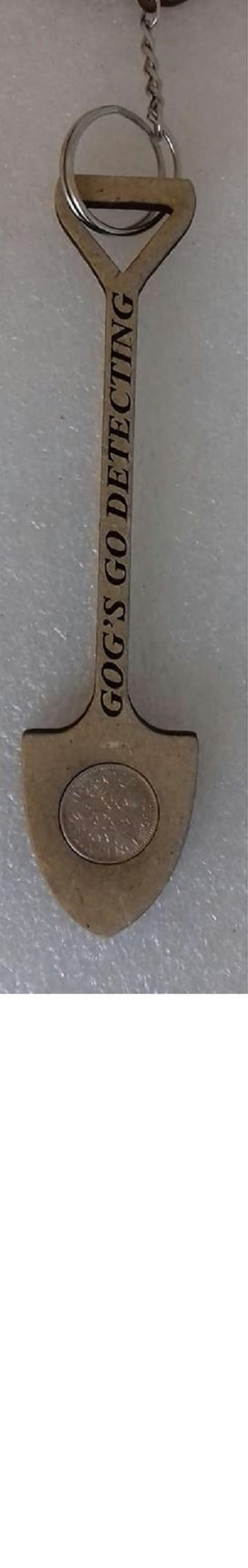 Recycling History Wooden Spade Key Ring and Old Coin Metal - Etsy