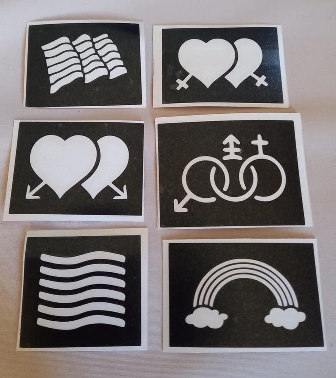 30 X Pride Themed Stencils for Temporary Glitter / Airbrush Tattoos Gay ...