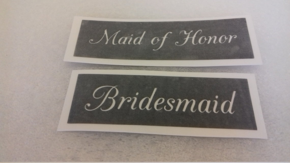 Maid of Honor & Bridesmaid Word Stencils (mixed) for Etching on Glass ...