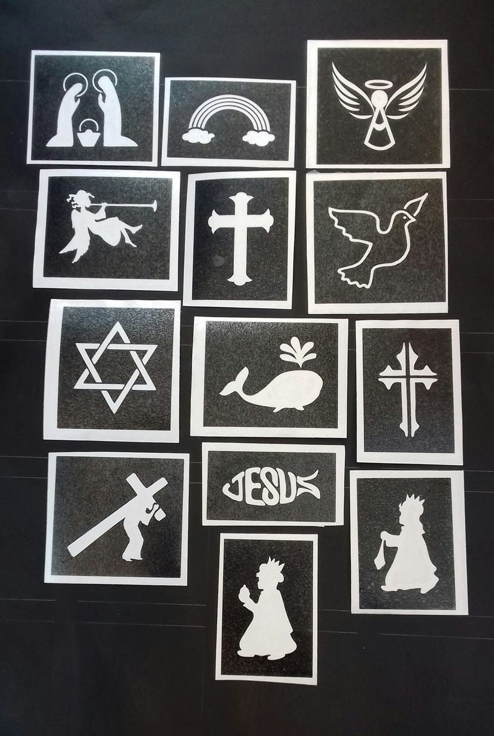 20 - 100 Bible Story Stencils for Glitter Tattoos / Airbrush / Face ...