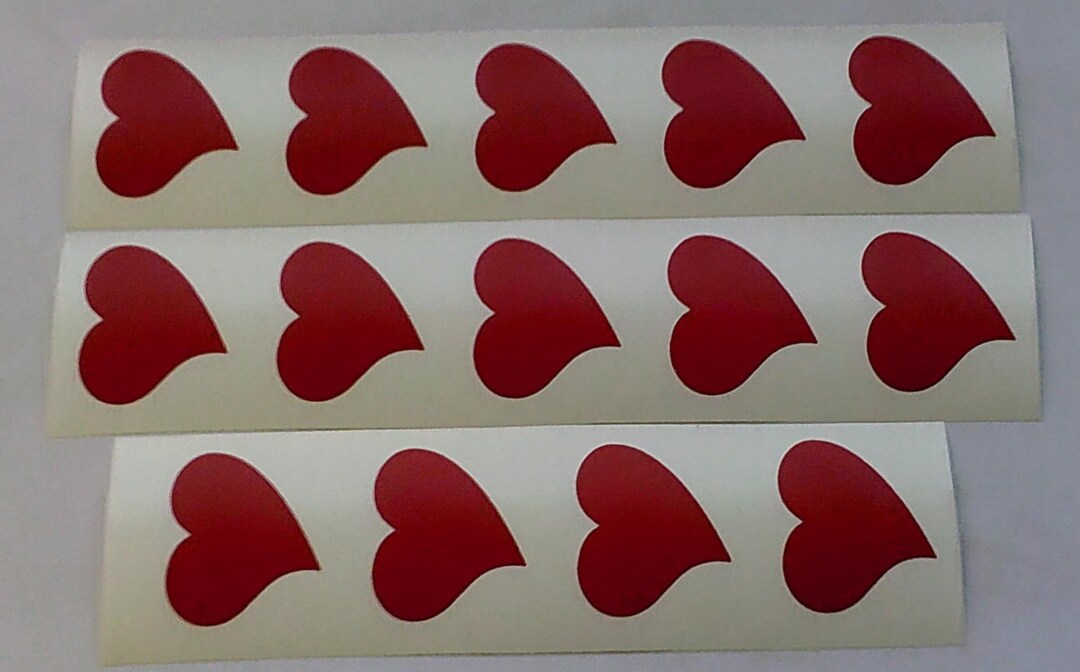 10 - 100 Red Curly Heart Stickers - Stick on Lots of Things Girls ...
