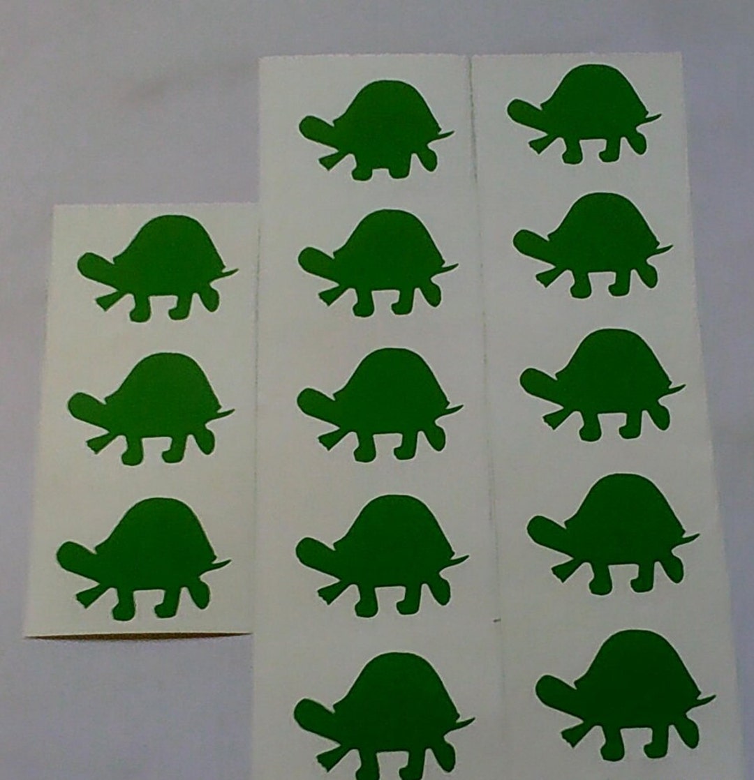 10 100 Green Tortoise Stickers Great for Kids Stick on Lots of Things ...