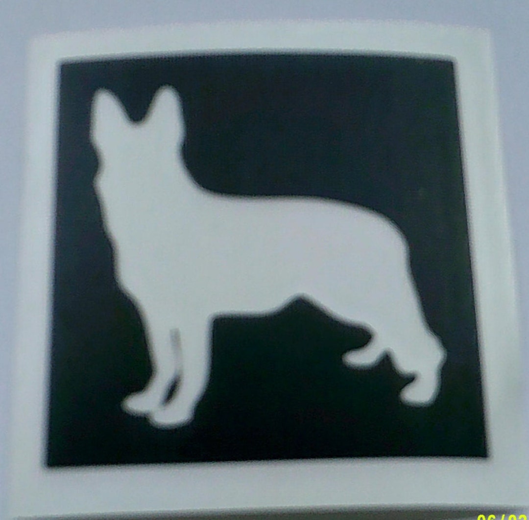 30 X Alsatian / German Shepherd Dog Stencils for Glitter Tattoos ...