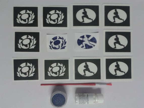 Scottish Rugby Glitter Tattoo Set Scotland Rugby 6 Nations | Etsy