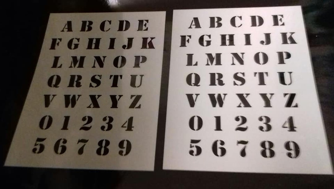 2 X Alphabet A - Z Block Capital Letter Sheets Mylar 350 Micron Plastic ...