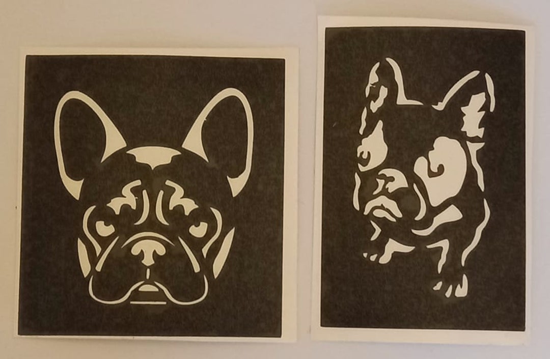 10 X Frenchie Dog Face Stencils for Etching on Glass (2 Design Mix) French Bulldog - Etsy