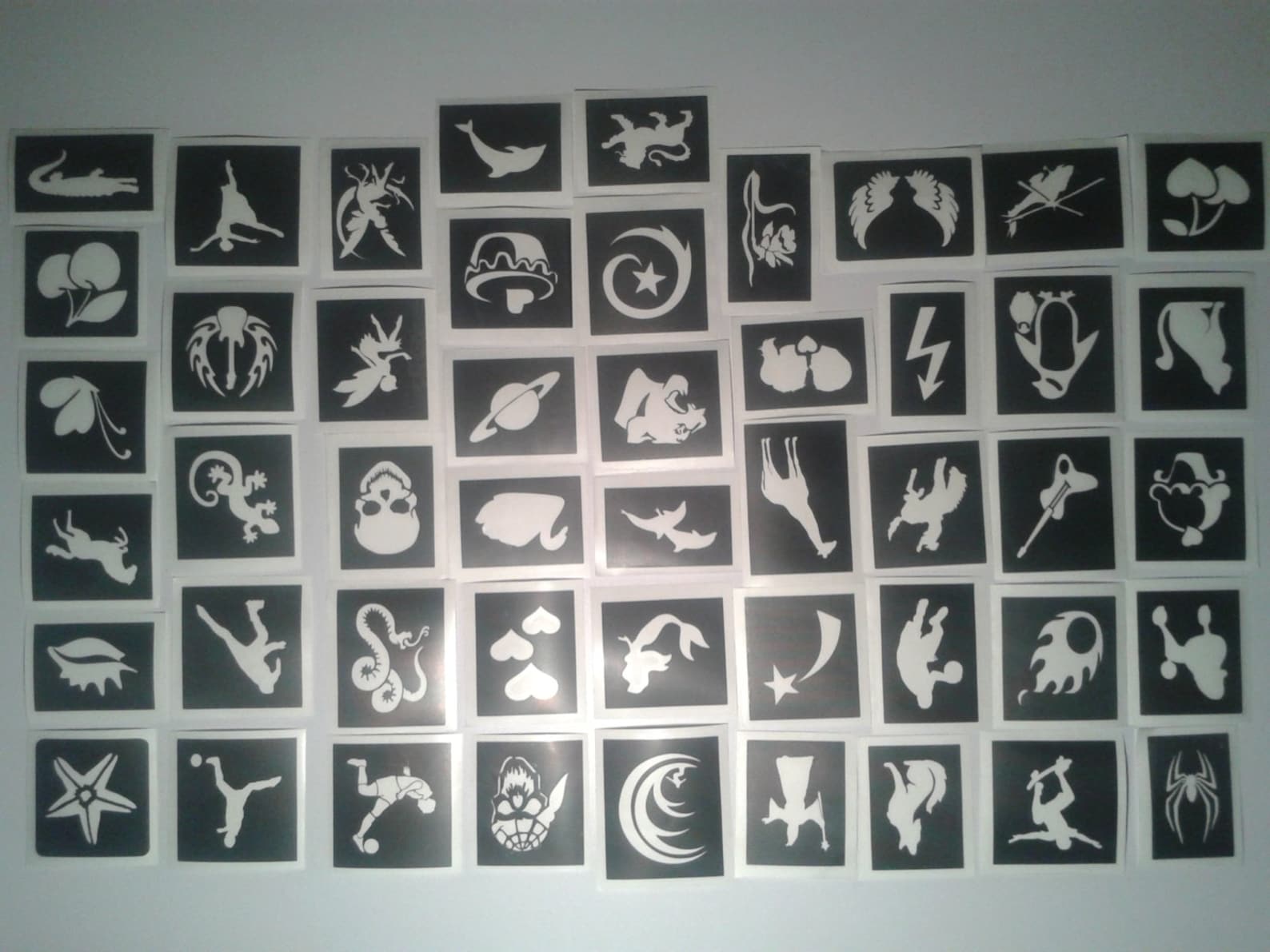 50 Tattoo Stencils for Glitter Tattoos / Body Art Seconds / | Etsy