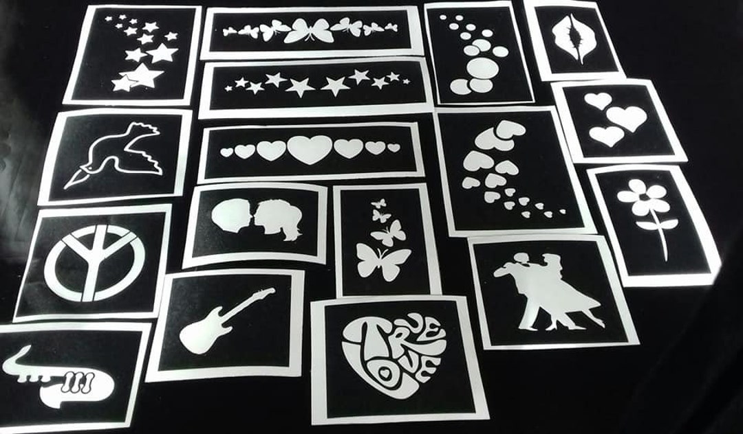 Festival Themed Stencils - Guitar Violin Piano Harp Festival ...