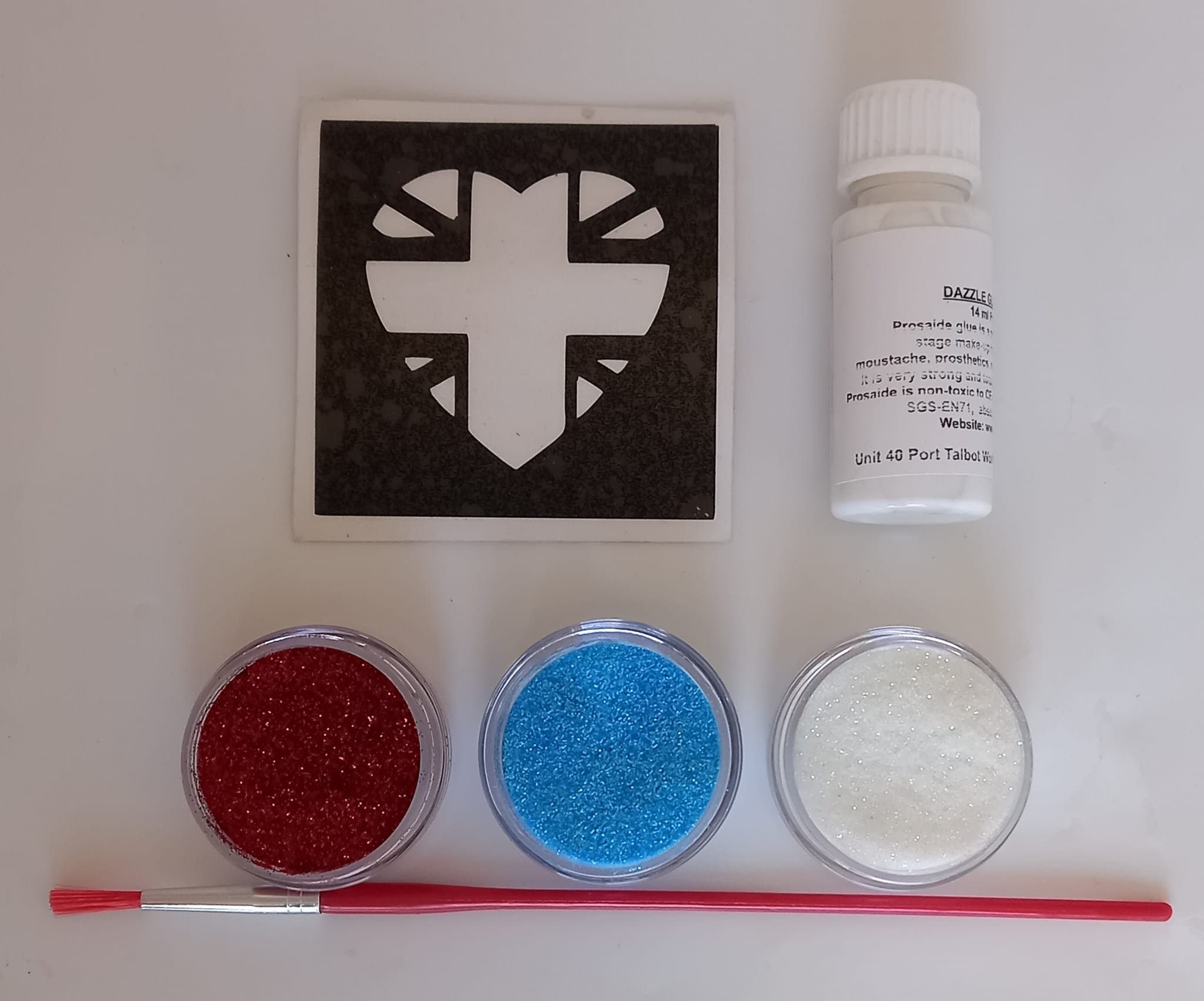Union Jack Heart Glitter Tattoo Set Including 20 Stencils + 3 Glitters ...