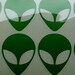 10 - 100 Green Alien Stickers - Great for Kids - Stick on Lots of ...