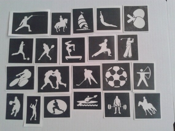Olympic Sport Themed Stencils for Etching on Glass mixed Rio | Etsy