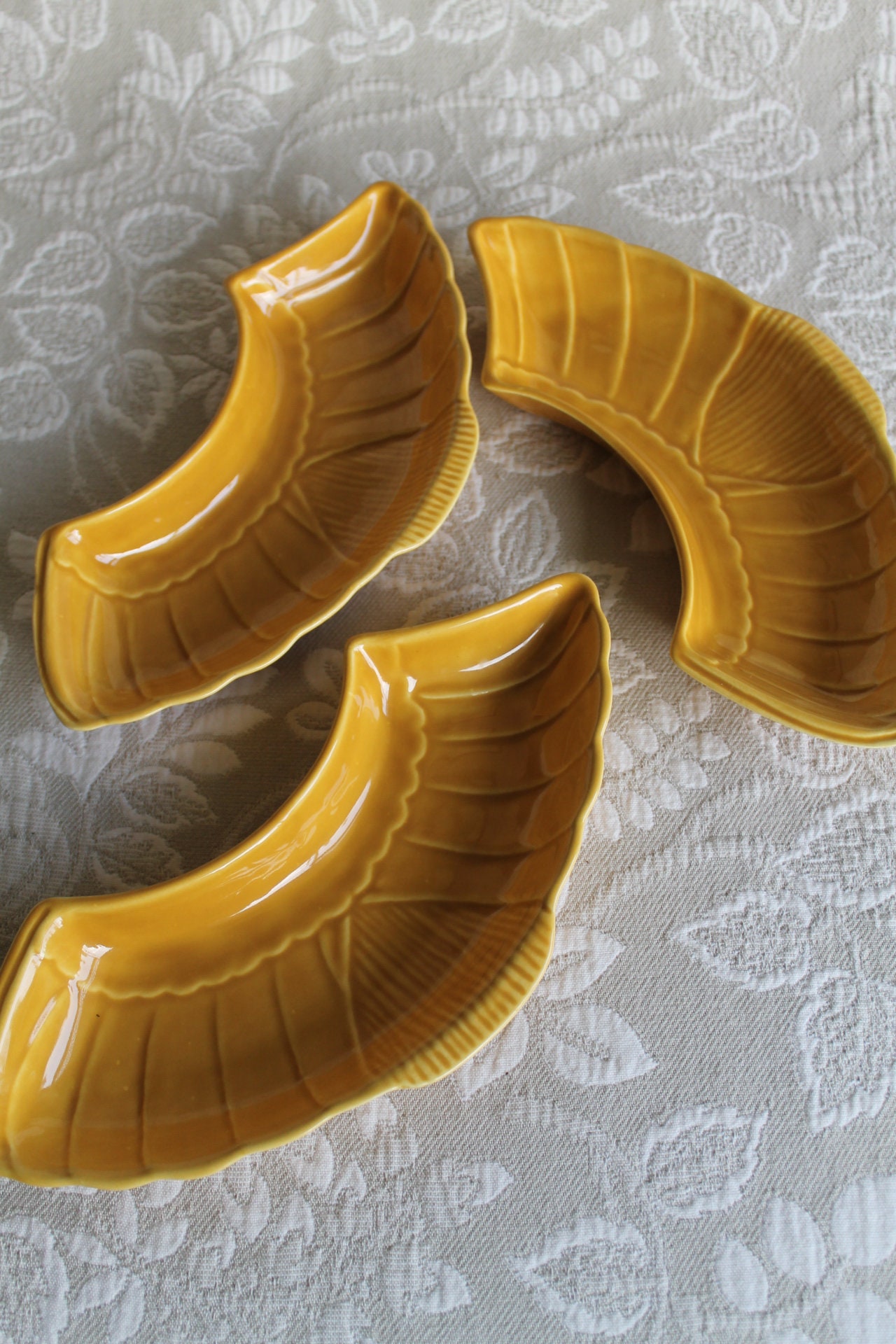 Art Deco Lazy Susan Plates, Art Deco Serving Dishes, Mustard Yellow ...