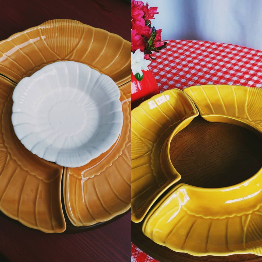 Art Deco Lazy Susan Plates Art Deco Serving Dishes Mustard - Etsy