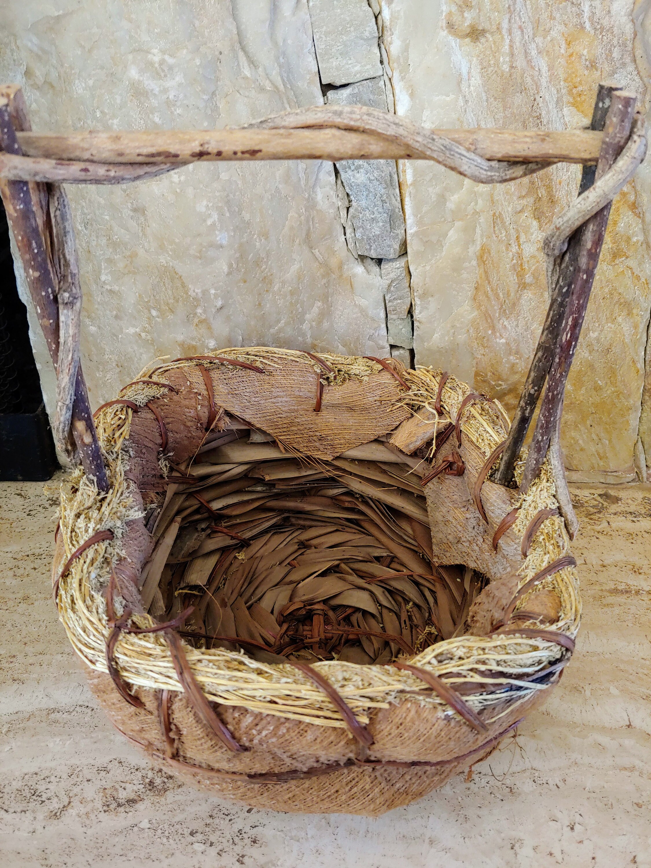 Handmade Rustic Willow Branch Basket, Woven Twine - Etsy Canada