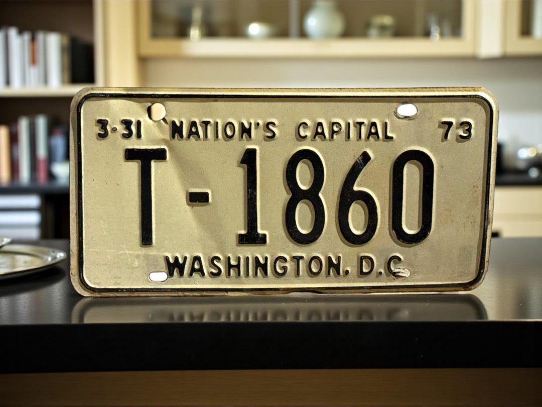 Vintage 1973 Washington D.C. License Plate – Nation’s Capital Tag T ...