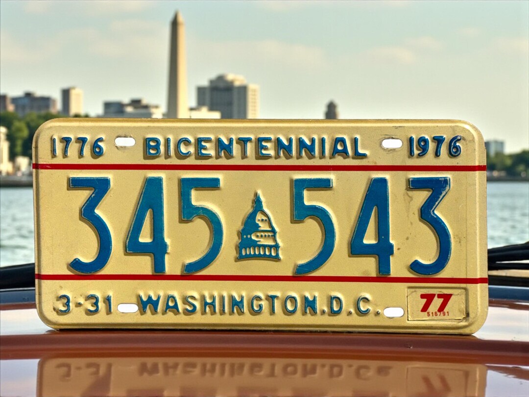 Vintage 1976 Washington D.C. Bicentennial License Plate – “345-543 ...