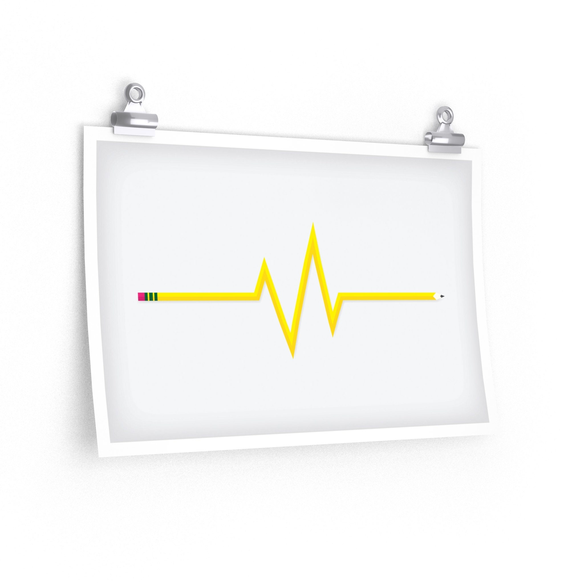 EKG Pencil Poster - Etsy